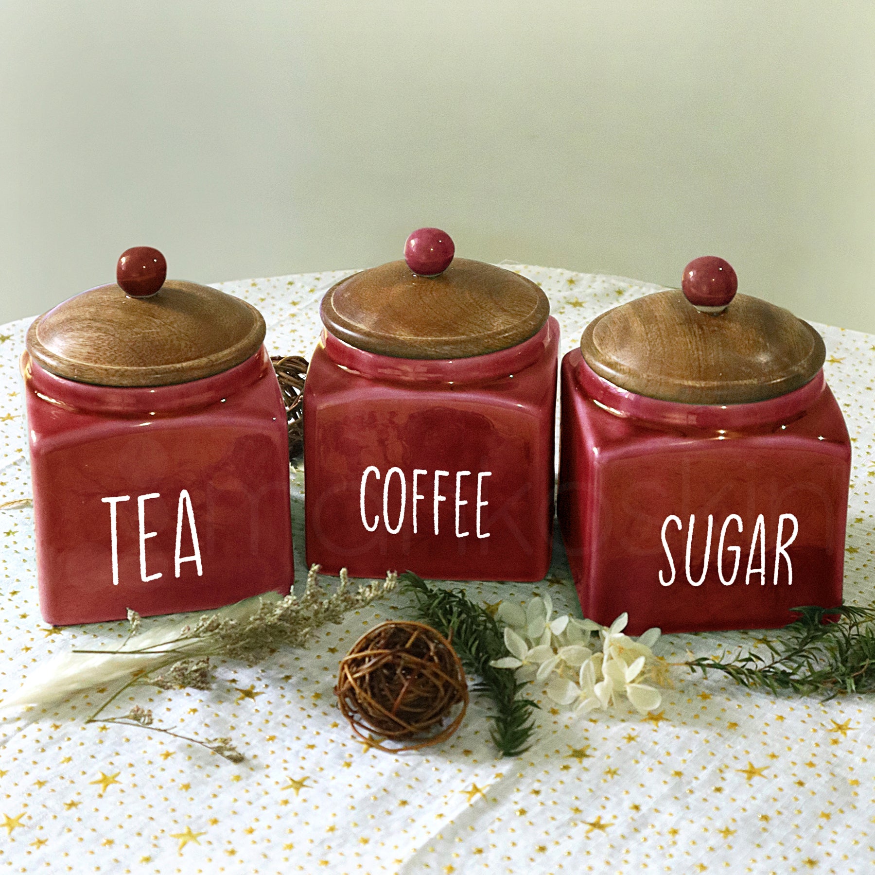 Kitchen Jar set - Red
